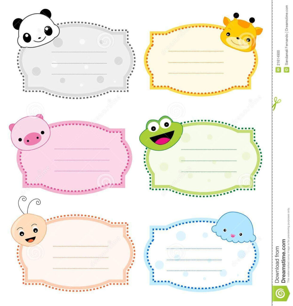 Set Of Animal Labels Nametags For Kids Kids Labels School Labels ...