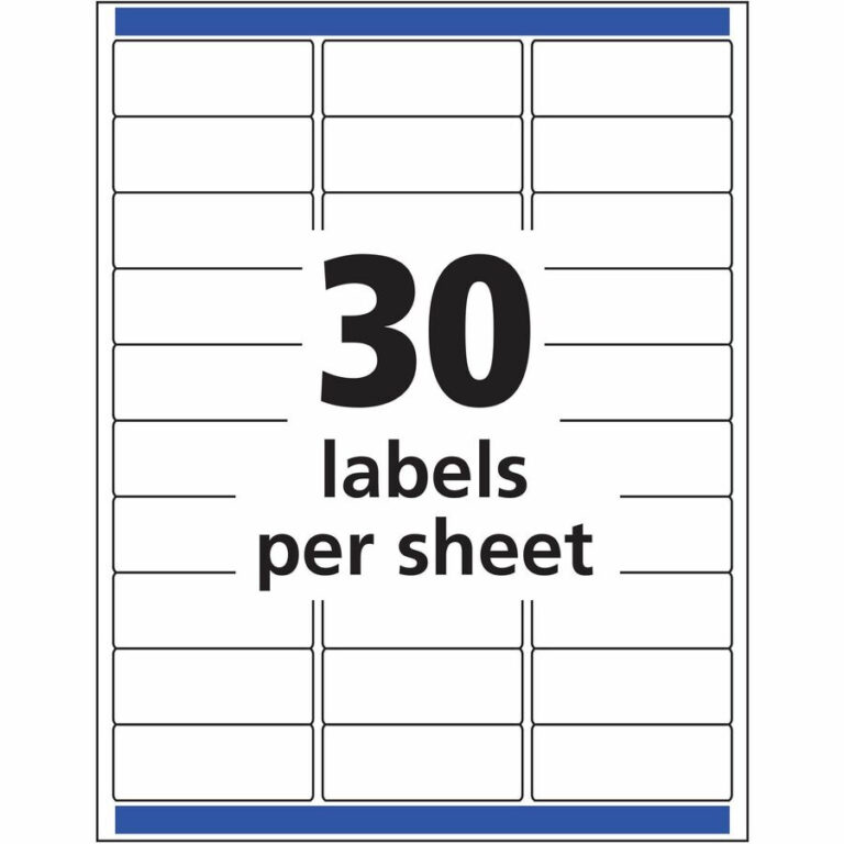 Label Templates Free Printable 30 Per Page | Printable Labels