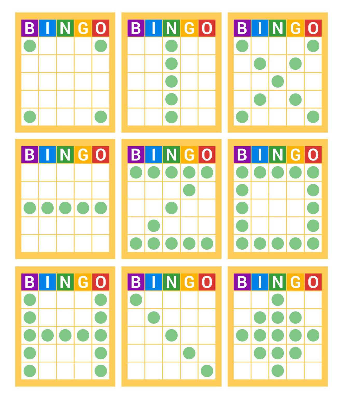 Free Printable Bingo Game Patterns | Printable Labels