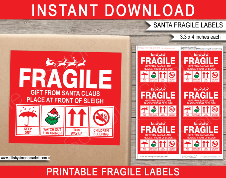 Free Printable Fragile Labels to Print | Printable Labels