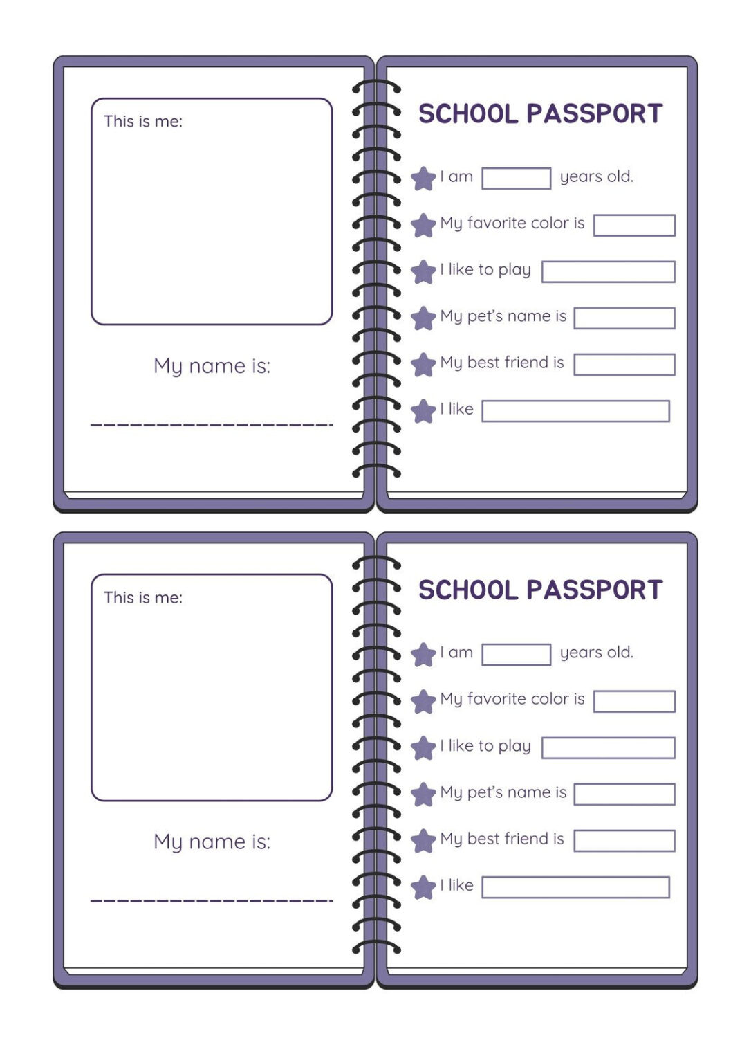 Free Printable Template For Mini Passport Book | Printable Labels
