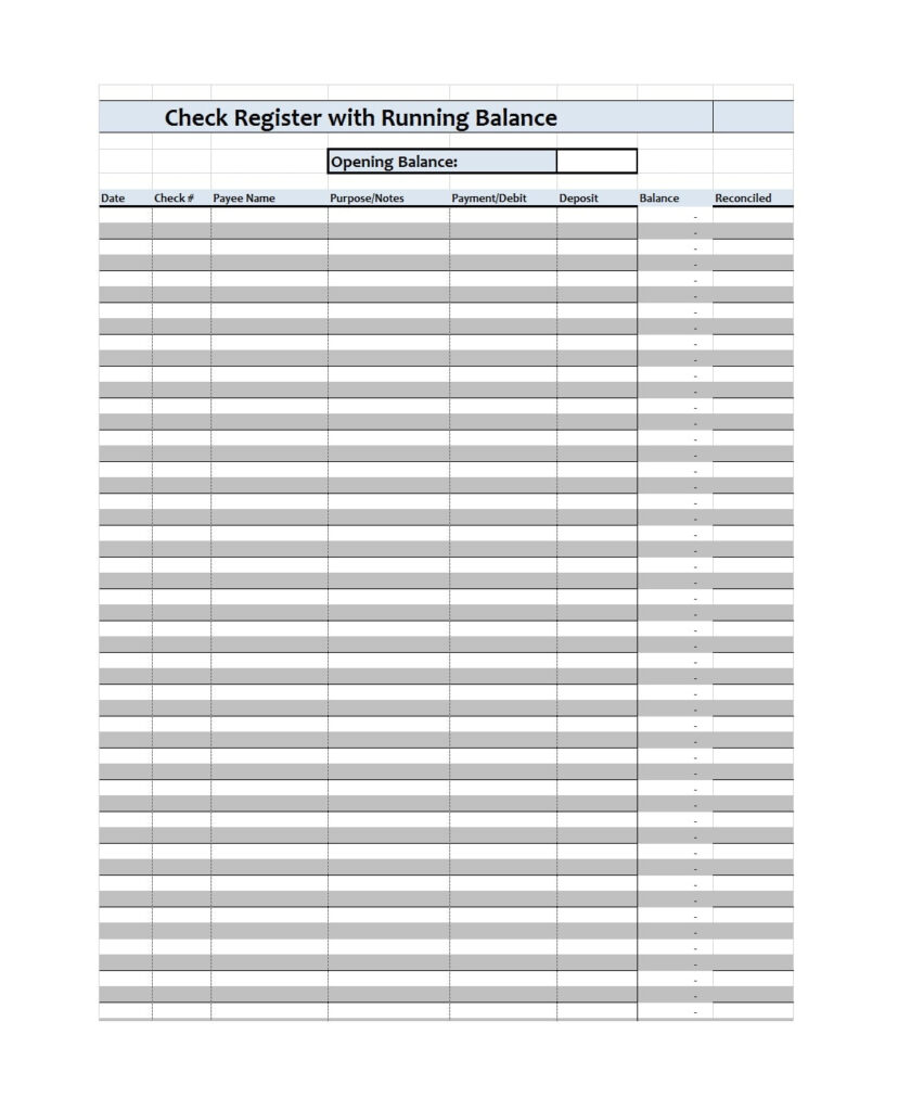 Free Printable Check Register Templates | Printable Labels