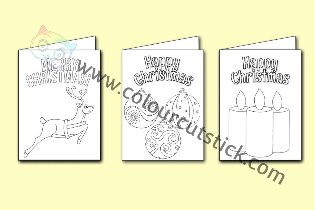 Free Printable Foldable Coloring Printable Christmas Cards | Printable ...