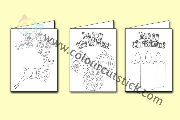 Free Printable Foldable Coloring Printable Christmas Cards | Printable ...