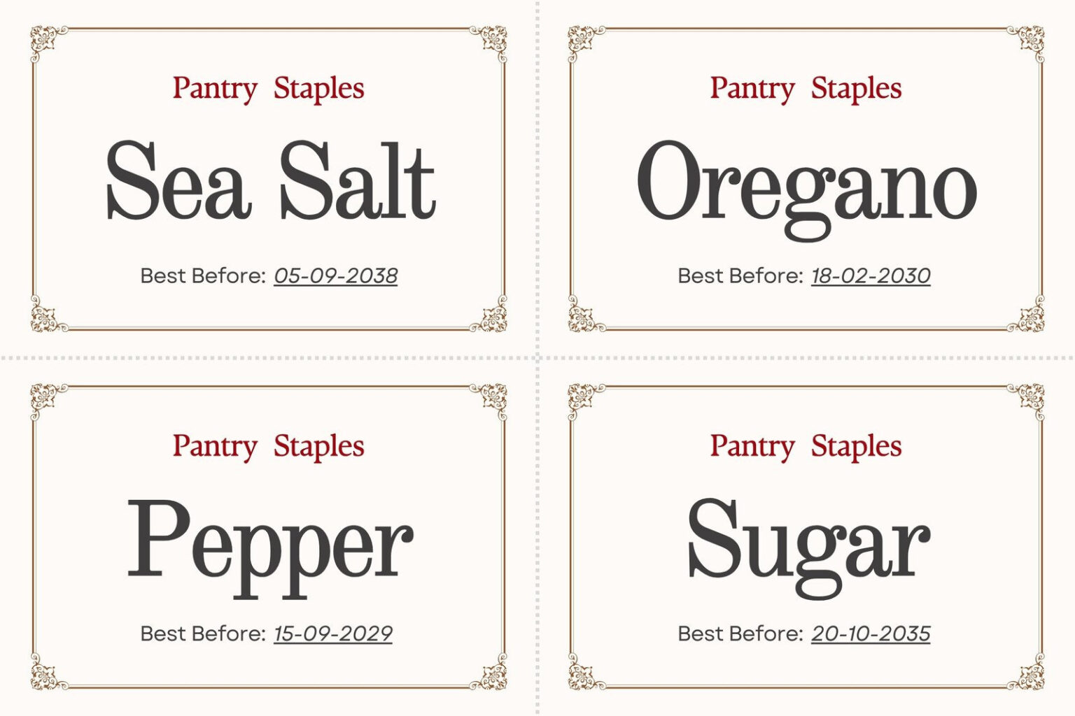 Printable Label Sheets For Pantry – Printable Labels