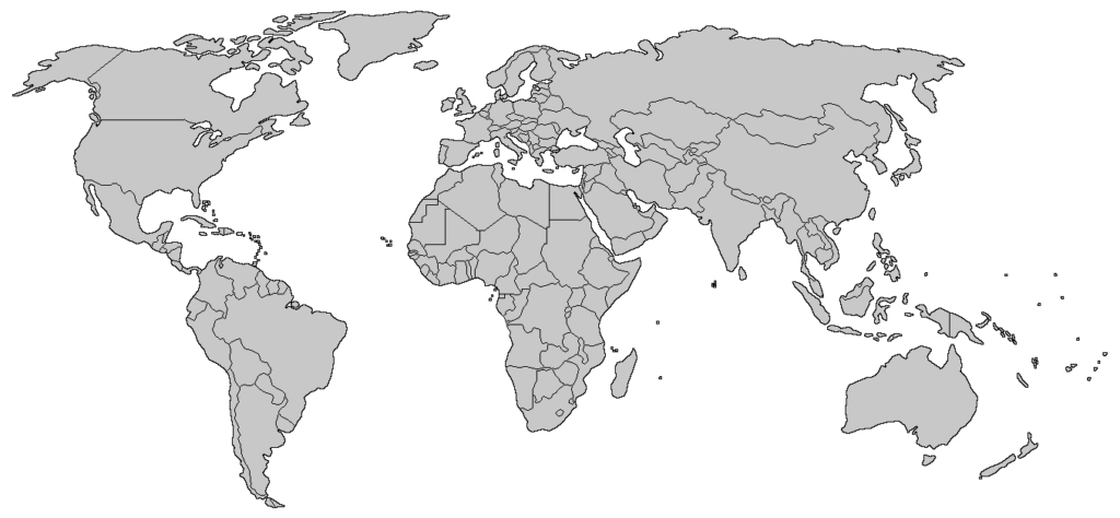 Free Printable Black and White World Map With Countries Labeled ...