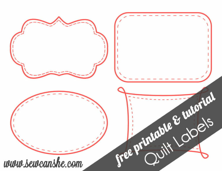 Quilt Label Templates Printable | Printable Labels
