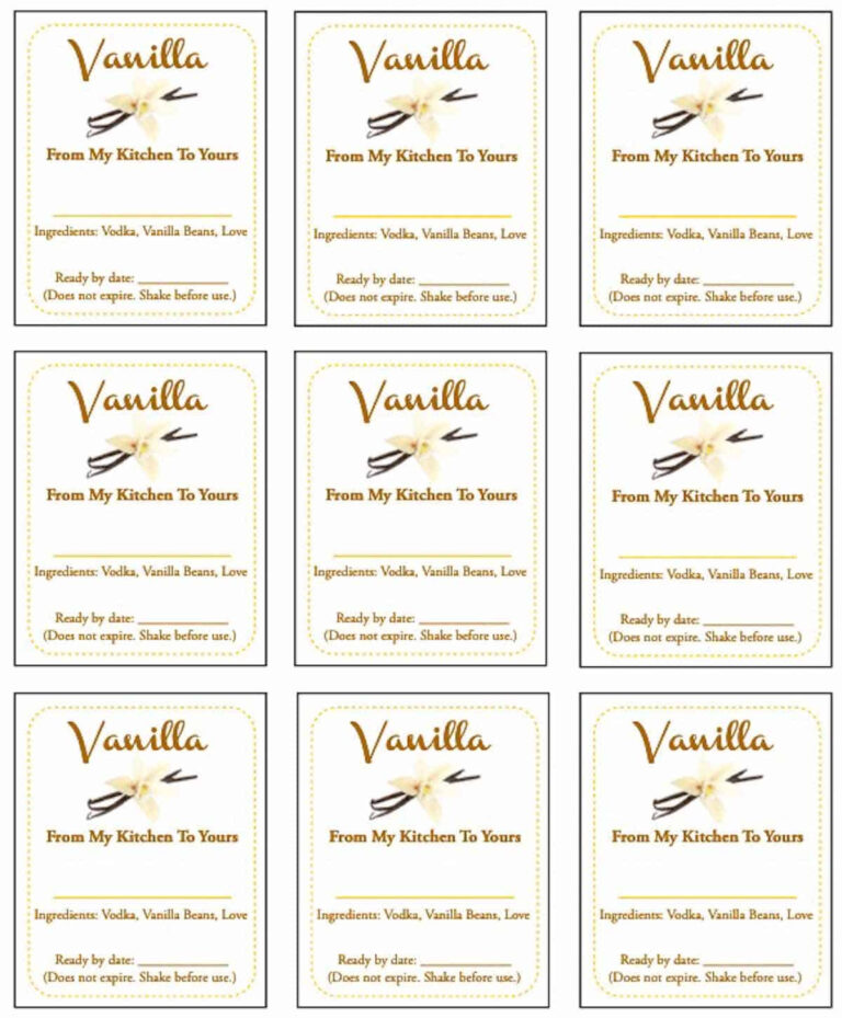 Homemade Vanilla Extract Label Printable Free | Printable Labels