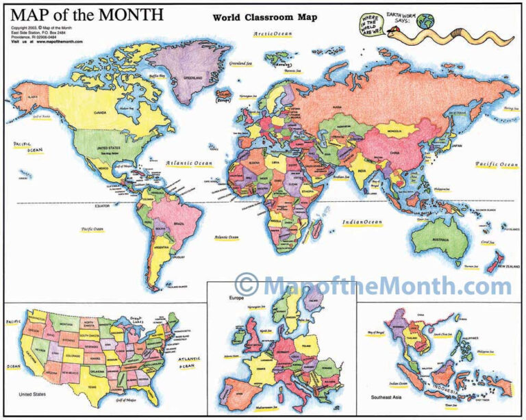 World Map With Countries Labeled Printable | Printable Labels
